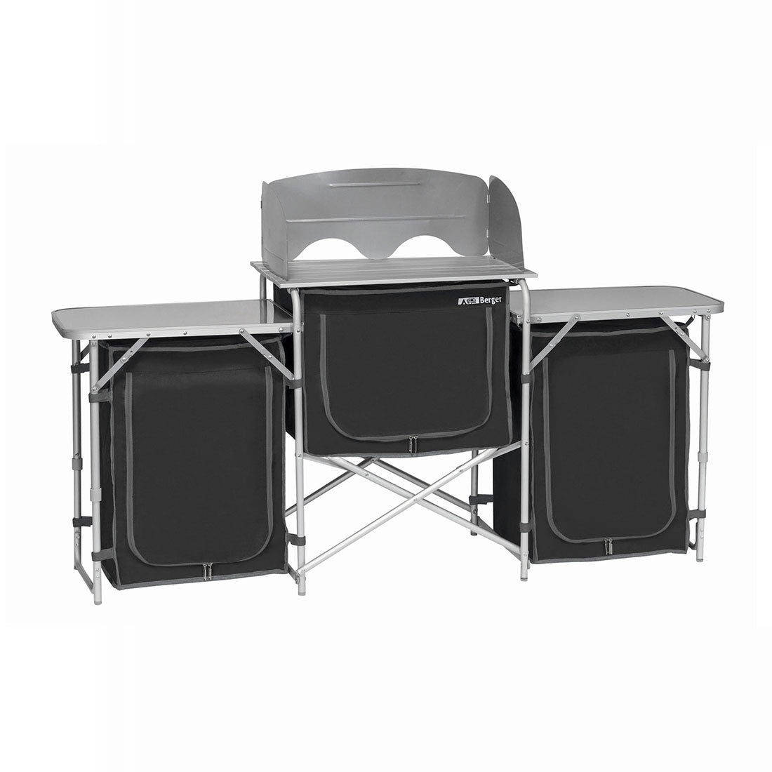 Deluxe Aluminium Foldable Camping Kitchen Picnic Cupboard Bench Table ...