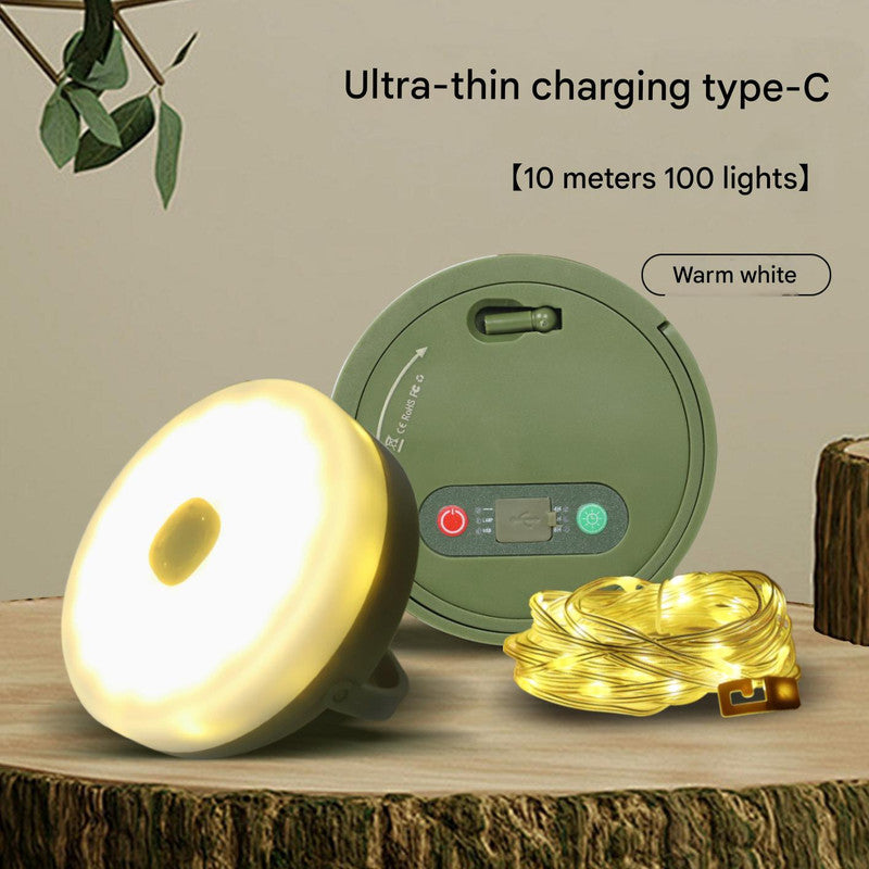 Rechargeable LED Camping Light with 10m Retractable String Light (Warm ...