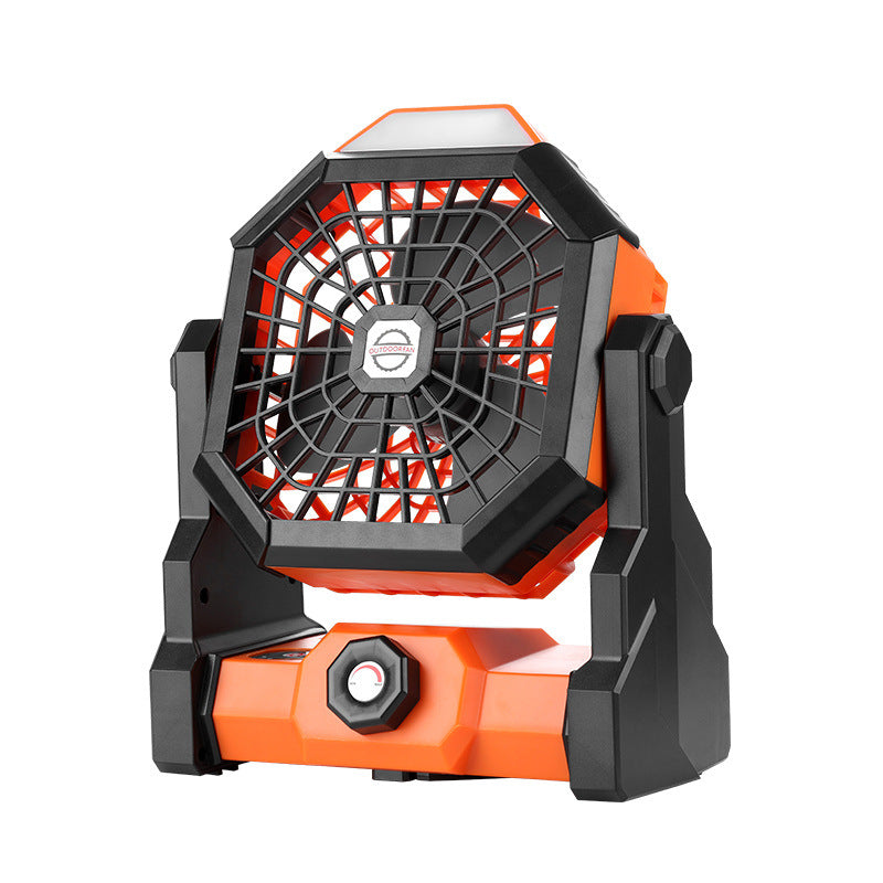 Black-orange Portable USB Camping Fan with 7800mAh Battery and 3-Mode ...