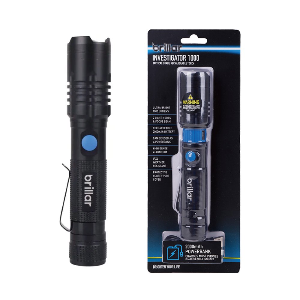 Brillar Investigator 1000 Lumens Rechargeable USB Flashlight – Outback ...